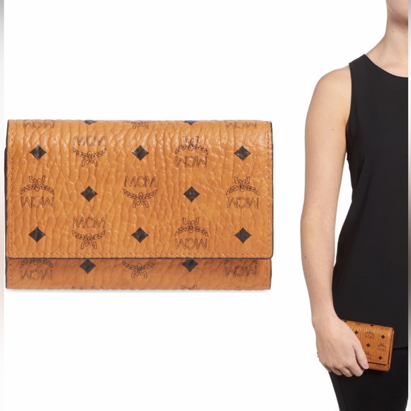 MCM | Bags | Mcm Small French Trifold Wallet Cognac | Poshmark